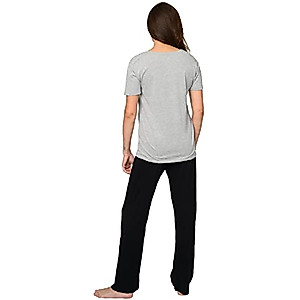 Disney Women's Pajama Lounge Set Minnie Mouse (Grey Tee & Black Pants, 3X)