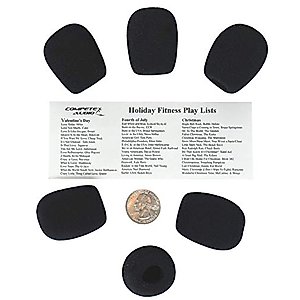 Compete Audio L6 Larger Foam Microphone Windscreens (Microphone Covers) 6-Pack Desktop/Headset Fitness Instructor/Gamer Pack Black