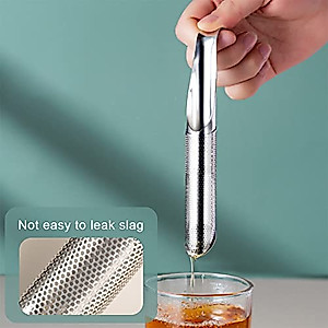 4 Pack Tea Infusers Tea Filter and 2 Brush, Stainless Steel Tea Infuser Stick Pipe Tfor Loose Tea Leaf Coffee, Seasonings and Spices，Fine Mesh Ball for Loose Tea Leaf Pincer Tea Ball Tea Filter