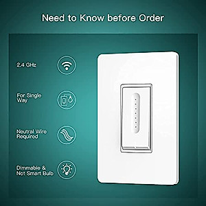 4 Pack Smart Dimmer Switch + 4 Pack Smart Light Switch Bundles