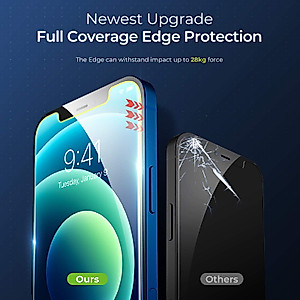 ORIbox Glass Screen Protector for iPhone 12 Pro Max, 3 Packs Anti-Scratch Eye-Protection HD Clear Tempered Glass Screen Protector