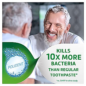 Polident 3 Minute Triple Mint Antibacterial Denture Cleanser Effervescent Tablets, 3x84 count