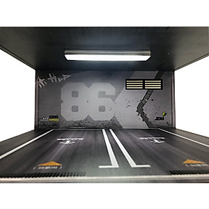 1/18 Scale Model Car Display Case - 1:18 Car Garage Display Case with Clear Acrylic Cover and LED Lighting for Die-Cast Cars, 2 Parkings 86