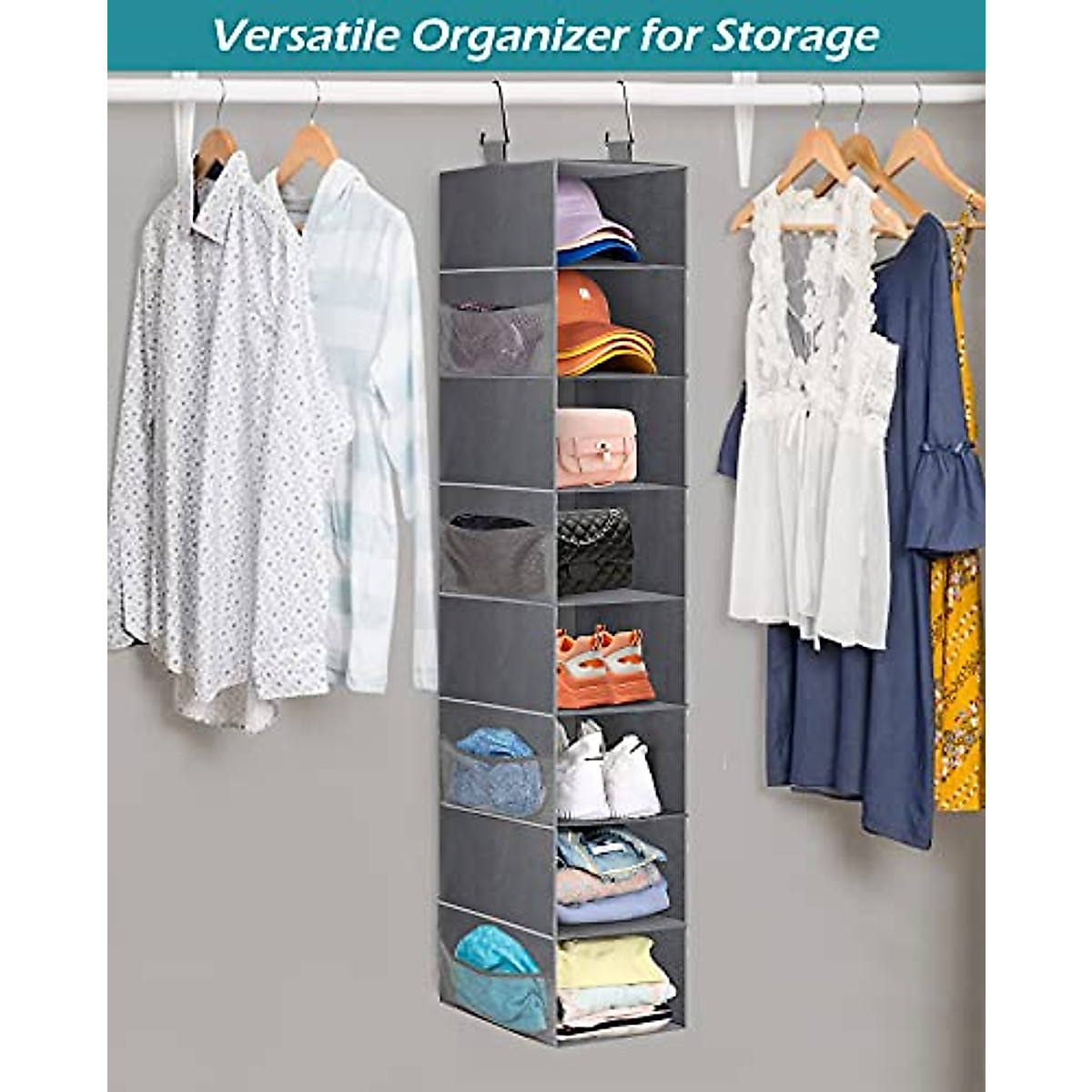 SLEEPING LAMB 8 Shelves Hanging Shoe Rack and 24 Pockets Door Shoe Organizer