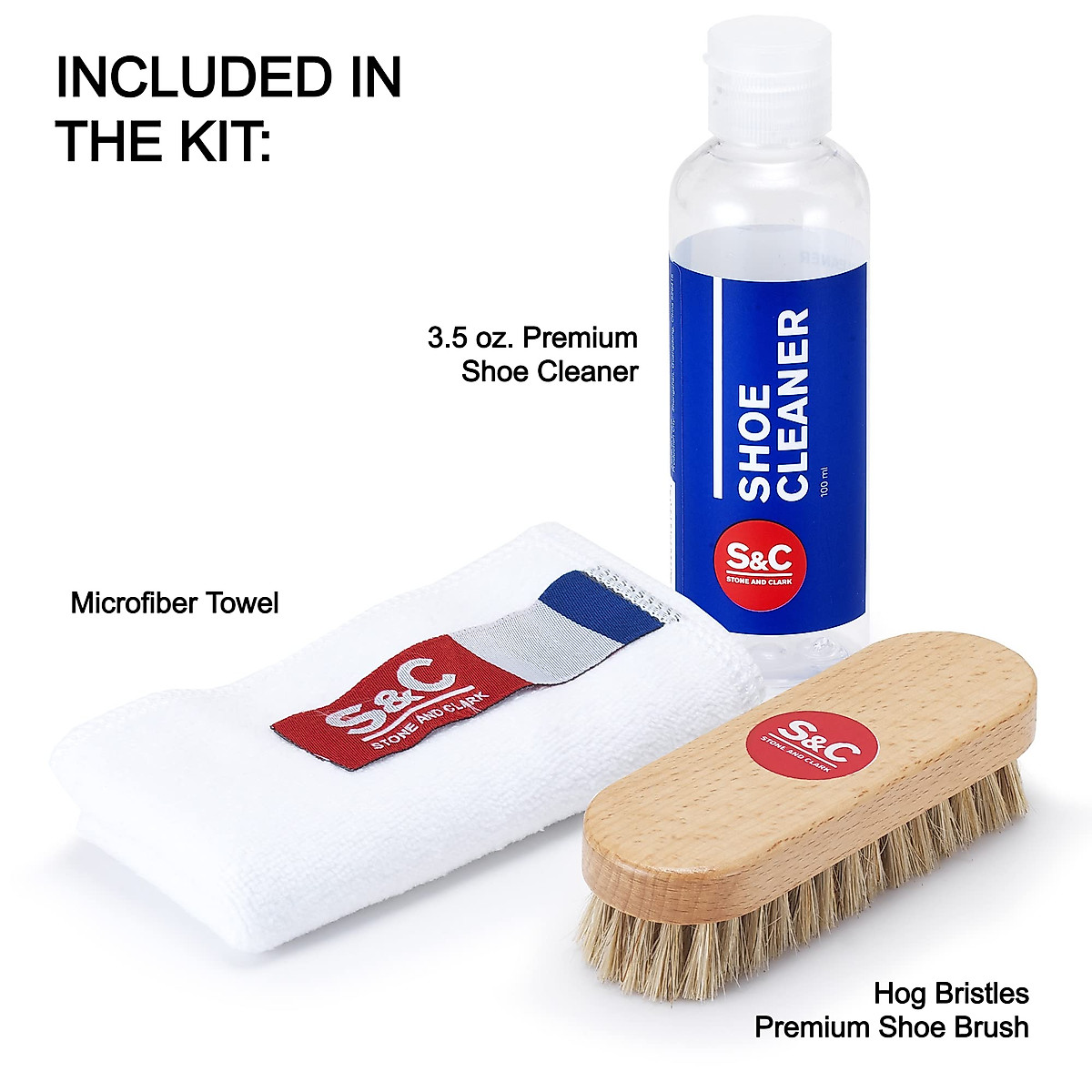Travel Sneaker Cleaner Kit - Premium 3.5oz Shoe Cleaner Sneakers Kit for Leather, Suede, Nubuck and Whites
