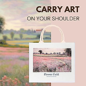 Adoryoung Monogram Personalized Initial Tote Bags for Women, Personalized Initial Monogram Canvas Tote Bag, Bride Shower Tote Gift Wifey Bag for Wedding Day Oil Painting Beach Bag with Zipper Pocket