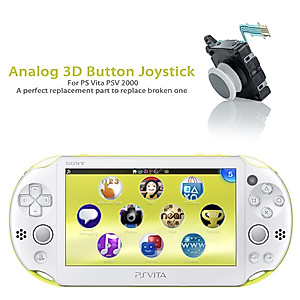 CHENLAN Joystick Button 3D Rocker Analog ThumbStick Replacement for Sony PSV 2000 PS Vita 2000 2001 White