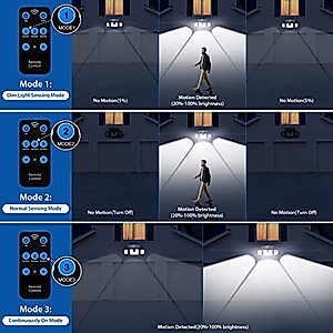 iMaihom Solar Flood Lights Outdoor, 2500LM 202 LED Security Lights, 3 Heads Motion Sensor Lights with Remote Control, IP65 Waterproof, 270°Wide Angle Flood Wall Lights for Yard Porch Garden, 2 Pack