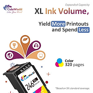 ColoWorld Remanufactured Ink Cartridge Replacement for Canon CL-246XL CL-244 246 XL (1 Color) Used for Pixma TS3122 MX490 MX492 TR4522 TR4520 MG2522 MG2922 MG2520 TS3322 IP2820 MG2500 Printer