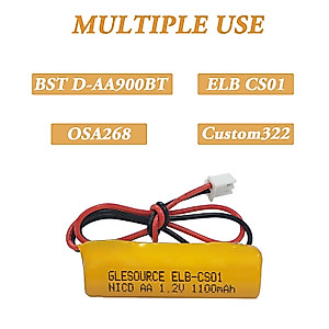 XUNTU 1.2V 1100mAh Exit Sign Emergency Light NiCad AA Battery Compatile for ELB-CS01, Unitech OSA268, EXR EL 122 C4T (2 Pack)