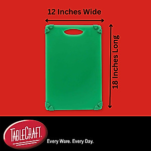 TableCraft Products CBG1218AGN Cutting Board,"Grippy", 12" x 18" x 1/2", Color Coded Green