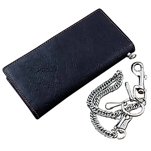 vogueteen Real Leather Mens Biker Card/Money Long Wallet Purse W/Jeans Key Chain