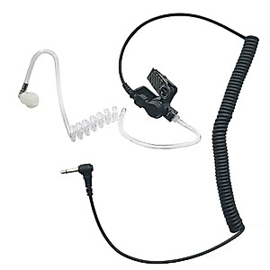 JUYODE 3.5mm Listen Only Earpiece 1 Pin Two-Way Radios Receiver Walkie Talkie Headset with Clear Acoustic Tube Earbud Single Side for Speaker Mic Jacks Audio Kit for Police Security Law Enforcement