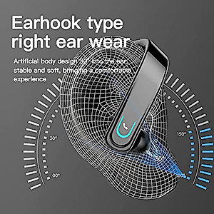 Uigsas Bluetooth Headset, Wireless Bluetooth Earpiece Handsfree Earphones with Microphone Headset 15hrs Working for Laptop Cell Phones Computer Trucker Driver