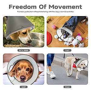 Pilviset Soft Dog Cone Collar After Surgery,Clear Padded Collar,E-Collars for Dogs to Prevent Licking Wound, Adjustable Dog Recovery Collar for Large Medium Small Dog,Elizabethan Collar XL