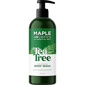Tea Tree Oil Body Wash - Hydrating Shower Gel Tea Tree Body Wash for Women and Men - Women and Mens Body Soap with Peppermint and Tea Tree Essential Oil and Moisturizing Body Wash for Dry Skin Care