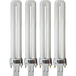 (Pack of 4) 13 Watt Single Tube 2 Pin GX23 Base - 5000K Bright White 50K - CFL Light Bulb - Replacement for Sylvania 21135 CF13DS/850- Philips 146878 PL-S 13W/850 and GE 97572 F13BX/850
