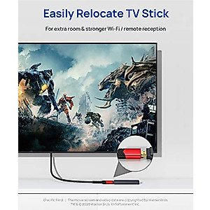 JSAUX HDMI Extension Cable 3.3FT, 4K 60Hz High Speed HDMI Extender Cord Male to Female Adapter Connector (HDR HDCP 2.2), Compatible with Roku TV Streaming Stick, Bluray Player, HDTV, Laptop, PC - Red