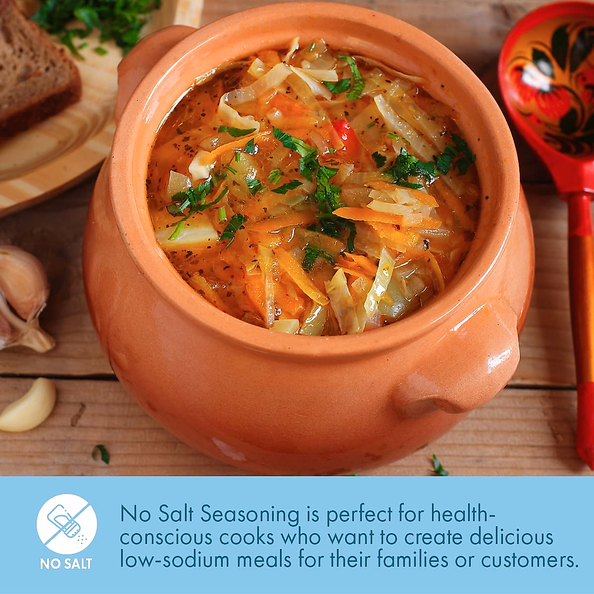 No Salt All Purpose Organic Seasoning, 100% Sodium Free, No MSG, For Vegetables, Chicken, Fish, Salads, Eggs, Rice, Pasta - Non GMO, Kosher, Great Value 1 Lb