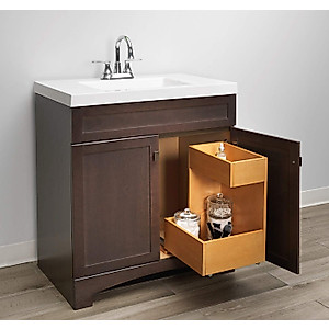 Homewerks RIPVANSHELF2 Slide Out Storage Cabinet Under Sink Organizer, 19 Inch 2 Tier, Dark Brown