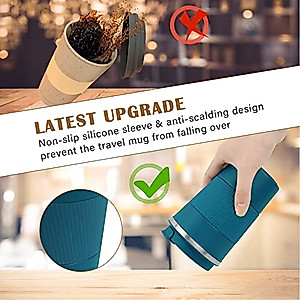 Coffee Mug 12oz - Insulated Coffee Travel Mug Spill Proof with Leakproof Lid Vacuum Stainless Steel Double-Wall Coffee Tumblers to GO, Reusable Coffee Cup for Men and Women for Hot & Cold Drinks