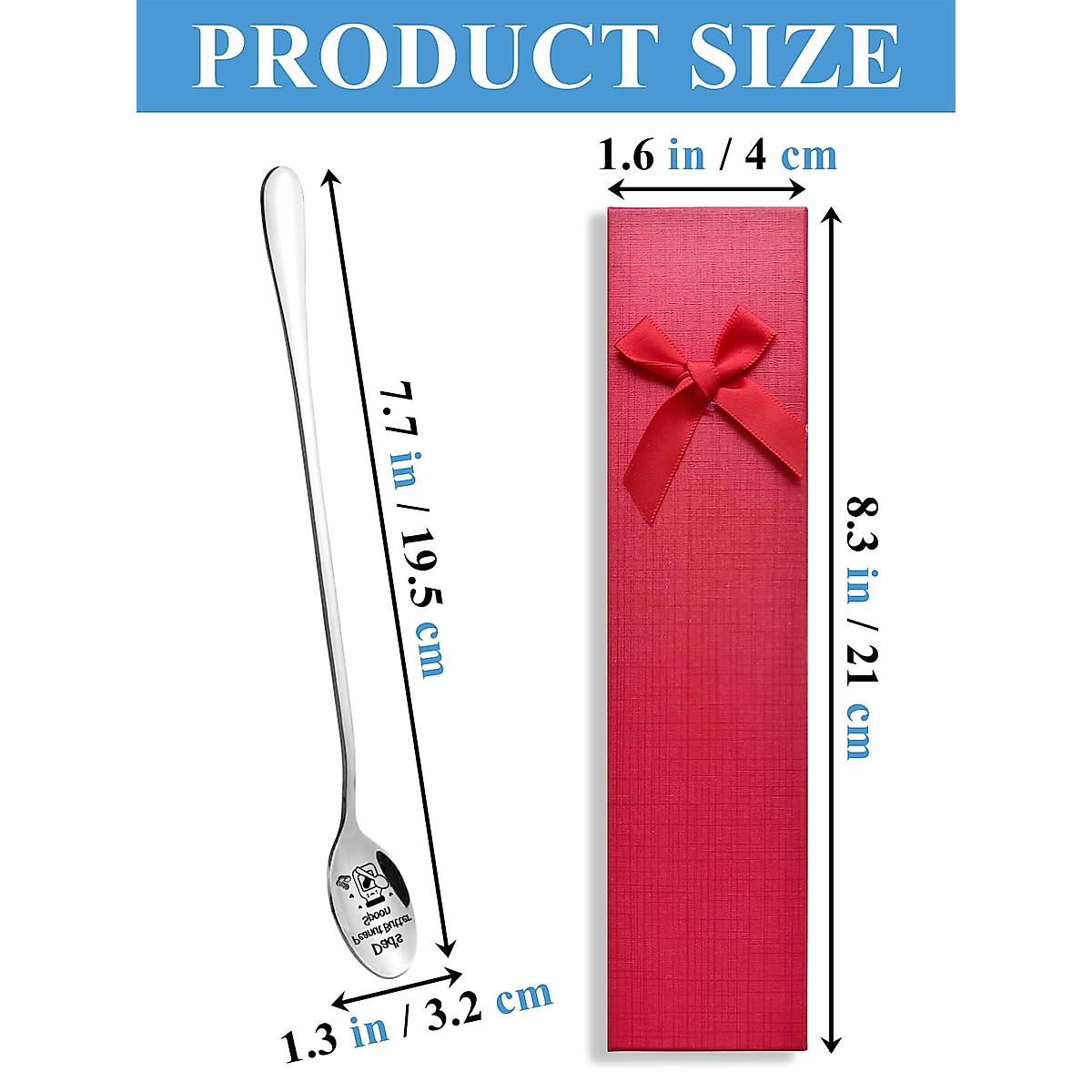 Advivio Dad's Peanut Butter Spoon - Funny Engraved Stainless Steel Peanut Butter Spoons Dessert Spoon Peanut Butter Lovers Gifts, for Dad Dady Father Grandpa Men Birthday Christmas Father's Day Gifts