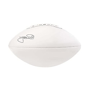 Murray Sporting Goods Autograph Football with Stand - Two White Panels Signature Ready Display Trophy Case Signable Regulation Size Full 12 Inch