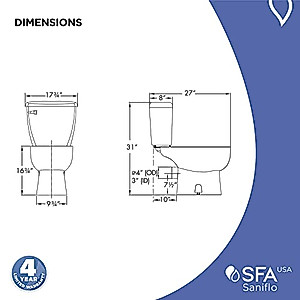 SANIFLO Toilet Tank - Residential - EPA Certified - White