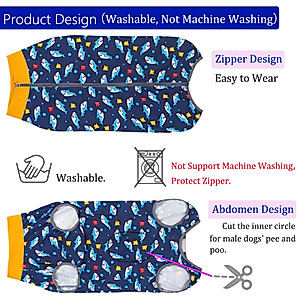 kzrfojy Dog Surgery Recovery Suit Dog Onesie Dog Bodysuit Surgical Suit for Female (Not Need Roll It Up to Go Potty for Male Dogs) Spay Post Healing Neuter After Surgery Suits