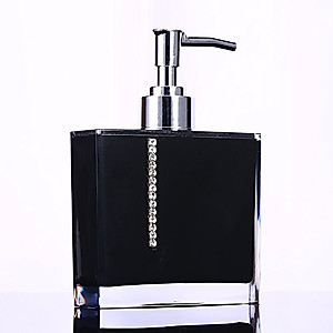 5Set Bathroom Accessory Set, Acrylic Bathroom Accessories Bath with Toothbrush Holder Toothbrush Cup Containe Tumble Soap Dish Liquid Soap Lotion Pump Lotion Dispenser Dispenser Black