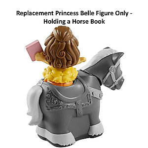 Replacement Part for Fisher-Price Little People Princess Belle and Philippe Playset - GNG89 ~ Replacement Princess Belle Figure ~ Holding a Horse Book ~ Works with Other Playsets As Well!