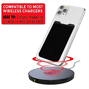 Gecko Travel Tech Phone Wallet - Stick On Card Holder Wallet for Cell Phones - Adhesive Card Pocket for Credit Cards and Money - Sticker for Cases - Phone Stand - BLACK BLACK