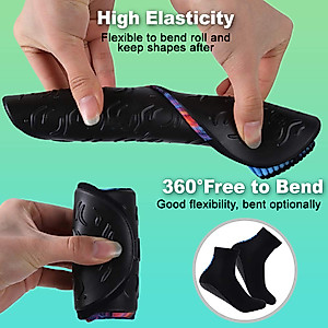 RANDY SUN Womens and Mens Barefoot Quick-Dry Socks, Not Waterproof Sand Shoes for Sim Racing Beach Swim Surf Yoga Jogging Aerobics Exercise(1 Pair Black Ankle L)