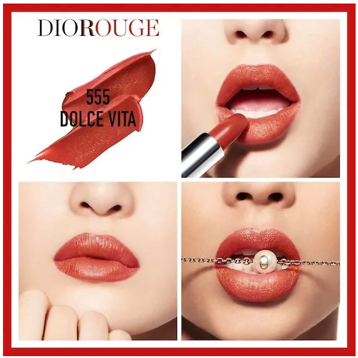 Dior Rouge Mini Couture Colour 555 Dolce Vita - Travel Size Lipstick .04 oz / 1.5g