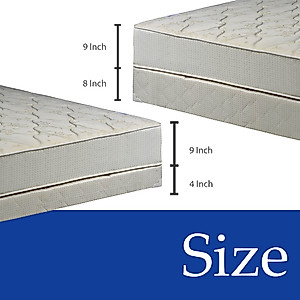 Treaton 9-Inch Gentle Firm Tight top Innerspring Mattress & 8" Wood Box Spring Set, Full, Beige