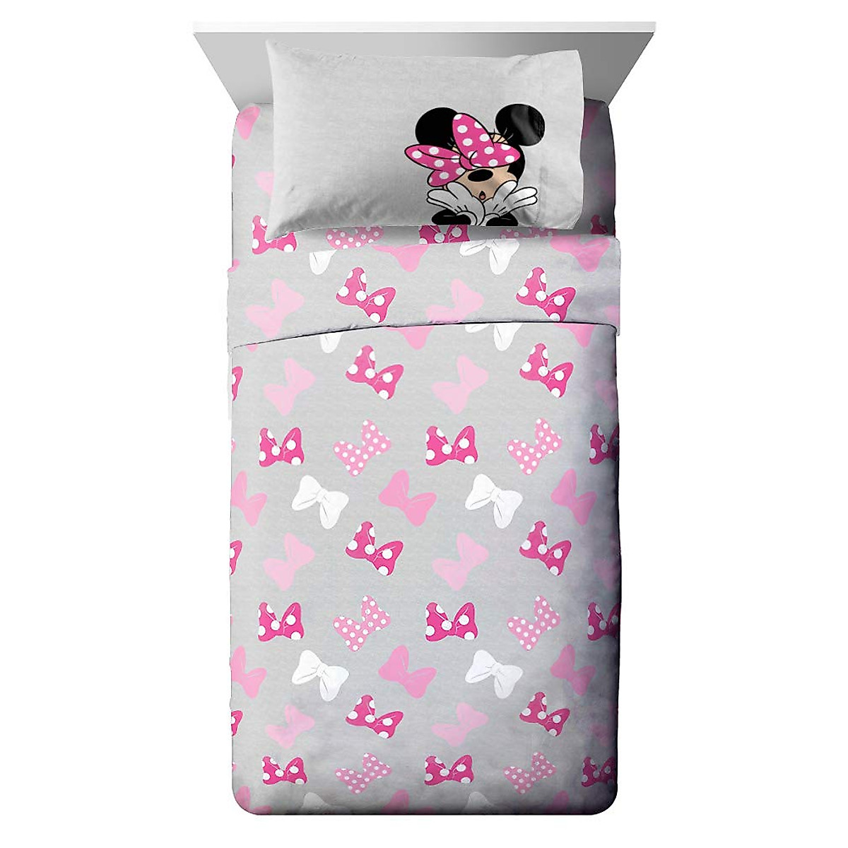 Jay Franco Minnie Mouse Faces 5 Piece Twin Bed Set (Offical Disney Product)