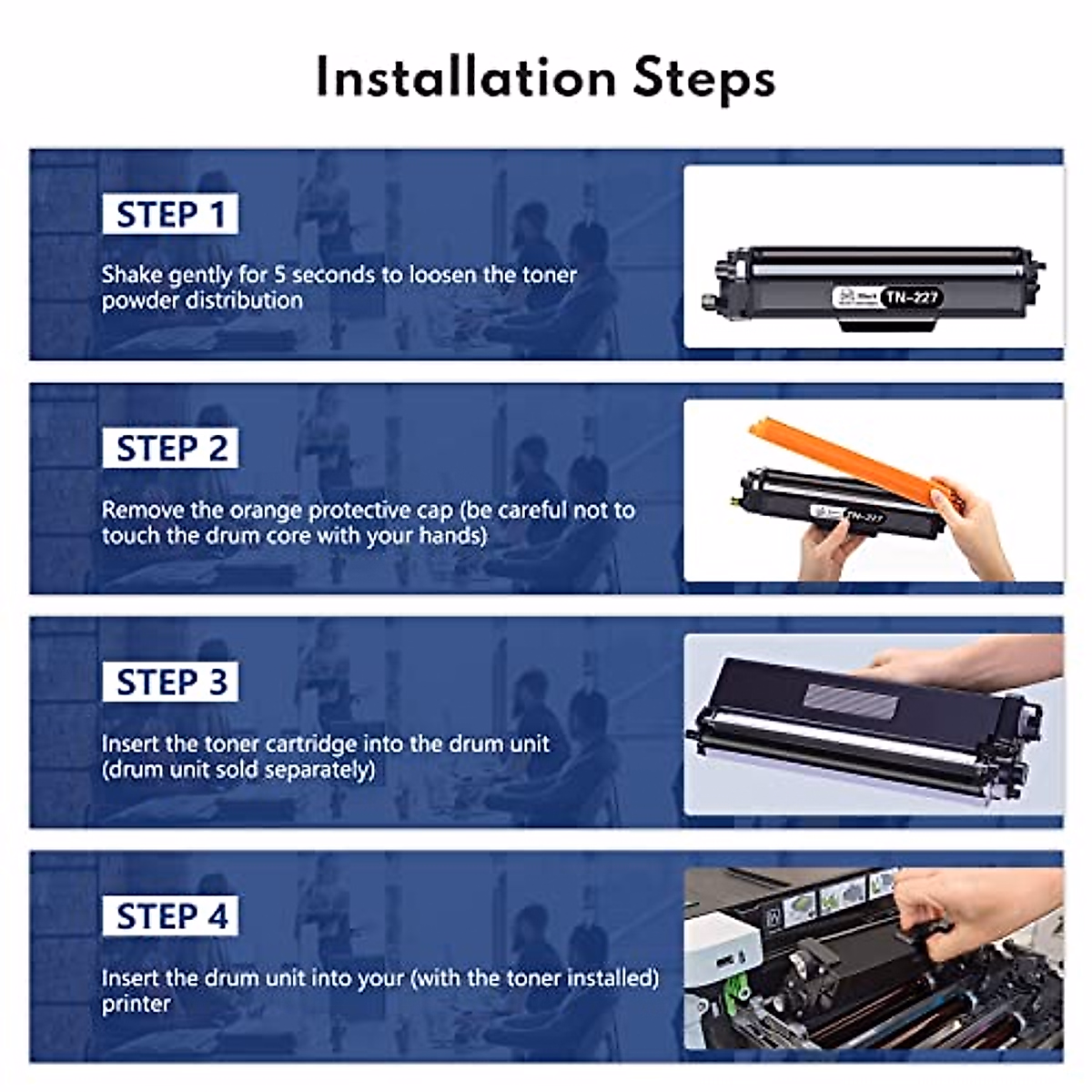 TN227 Toner Cartridge Compatible for Brother TN227 TN-227 Toner Cartridge Replacement for MFC-L3770CDW 3750CDW 3710CW HL-L3290CDW 3270CDW 3210CW 3230CDW 3230CDN (4 Pack