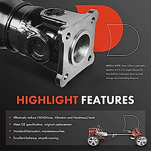 A-Premium Rear Complete Drive Shaft Prop Shaft Driveshaft Assembly Compatible with Honda Pilot & Acura MDX 2016-2020, AWD