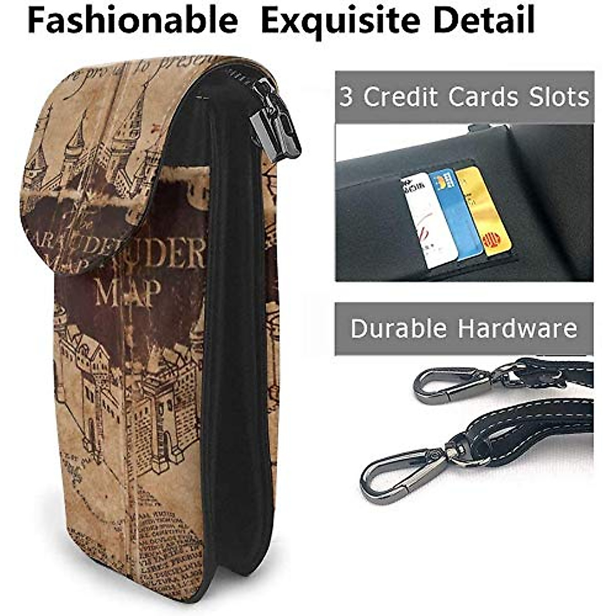 I Like Exercise Marauders Map Women Soft PU Leather Cellphone Purse Wallet Handbag Small Crossbody Shoulder Bag