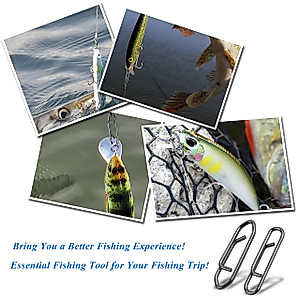 Power Clips High Strength Fishing Snaps Set, 100pcs Stainless Steel Connector Speed Clips for Quick and Easy Fishing Lure Attachement Saltwater