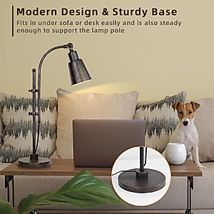 LALISU Metal Desk Lamp Rustic Task Lamp Black Adjustable, Industrial Style Lamp with On/Off Switch, Vintage Work Lamp, Reading Lamp for Bedroom, Study Room &Office, ETL Certificate. (Black)