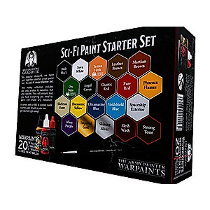 Grinning Gargoyle - Sci-Fi Paint Set - Acrylic Paints for Miniatures - 20x Assorted 18ml Colours with a Paint Brush - Army Painter Warpaints for Painting Space Marine and Aliens Figures (Starter)