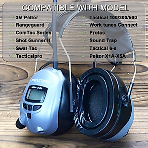 Replacement Cooling Gel Ear Pads Earmuffs for 3M WorkTunes Connect Peltor/Tactical 100/300/500/Shot Gunner II/Sound Trap/Swat Tac/Tactical 6-s/Tacticalpro/Peltor X1A-X5A