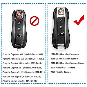 Jaronx 2PCS Glossy Red Key Fob Cover Compatible with Cayenne Panamera 2018-2023/911 Carrera 2020-2023 /Taycan 2020-2023, Remote Key Covers Painted Keyless Entry Key Protectors