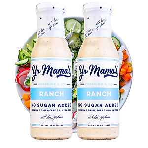 Yo Mama's Foods Keto Ranch Salad Dressing and Dip - Pack of (2) - Dairy Free, Gluten Free, Low Sodium, and All Natural!