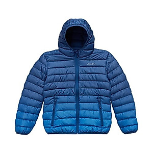 Eddie Bauer Boys' Jacket - CirrusLite Weather Resistant Down Coat for Boys - Insulated Quilted Bubble Puffer (3-20), Size 18-20, Cobalt