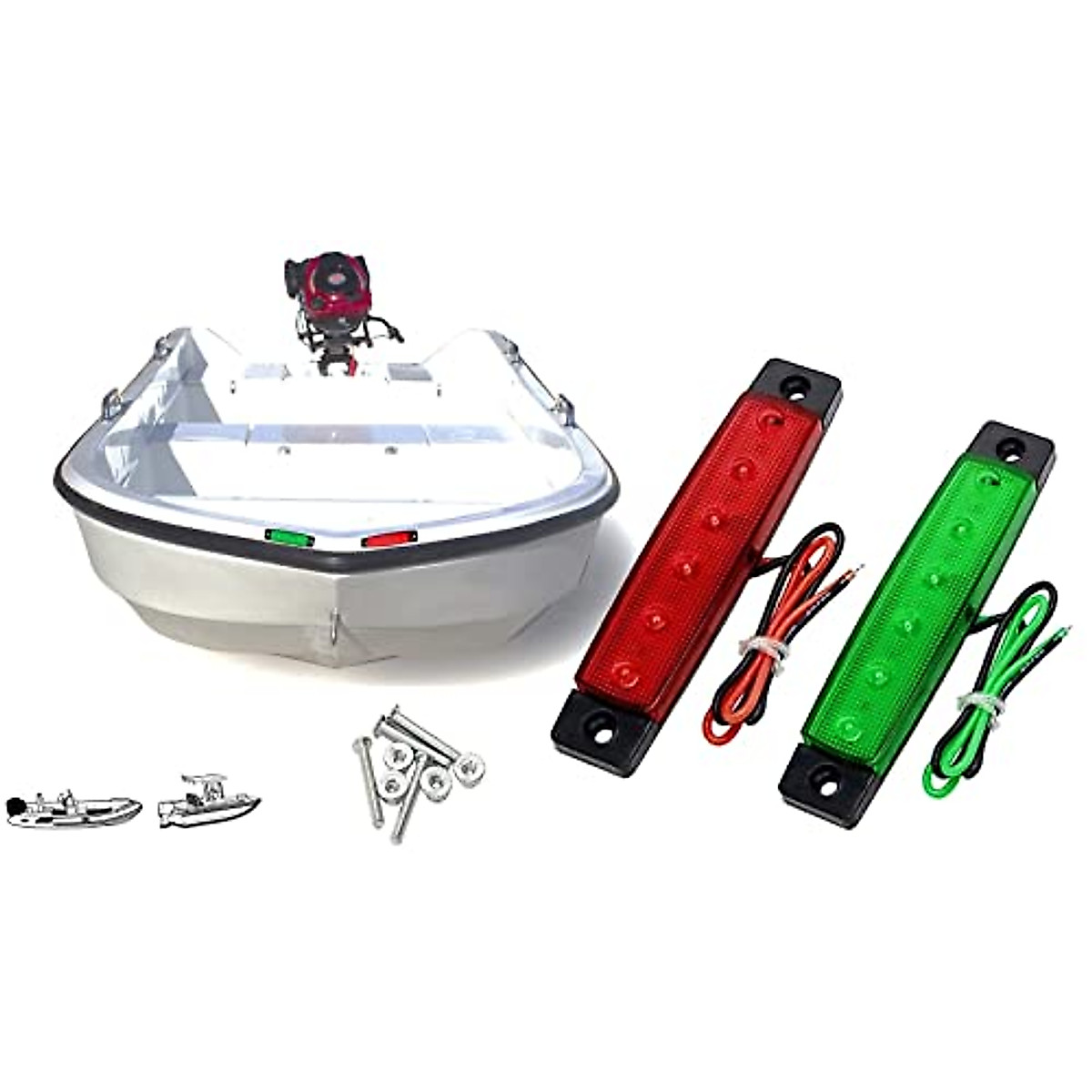 Tree Leds Marine Boat led Navigation Stern Bow Lights Waterproof for Boat, Kayak, Starboard, Small & Big Watercraft 12V DC Red and Green Stripe Kit Long-Life Lenses Durability