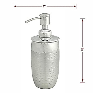 Bathroom Accessories - Set of 5 Includes Soap Lotion Dispenser, Soap Dish Tumbler, Cotton Jar, Tissue Box for Modern Farmhouse Bath Decor Kitchen Countertop Organizer Housewarming Gift - Silver