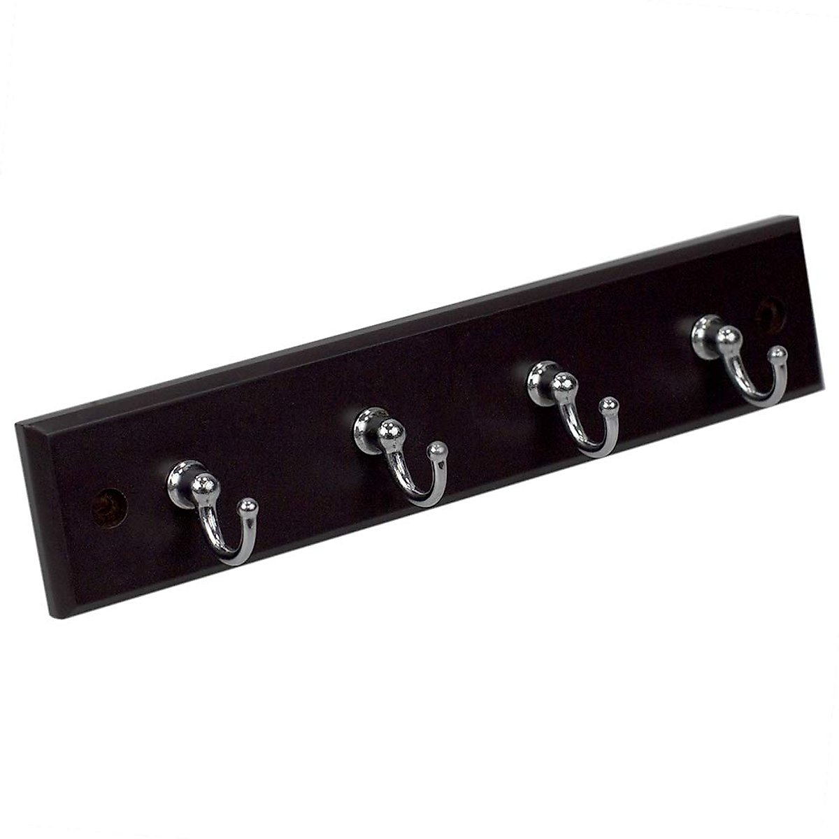 Home Basics 4 Hook Wall Mounted Key Rack Engineered Cherry Wood Finish for Organizing Keys, Coats, and Accessories | Simple Design adds a Function Addition to Any entryway, Kitchen, or Hallway