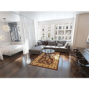 Unique Loom Voyage Collection Traditional Oriental Classic Intricate Design Area Rug, 5' 3" x 8' Rectangle, Brown/Cream